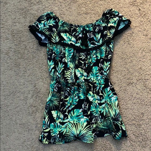 Derek Heart | Dresses | Jungle Leaves Romper | Poshmark